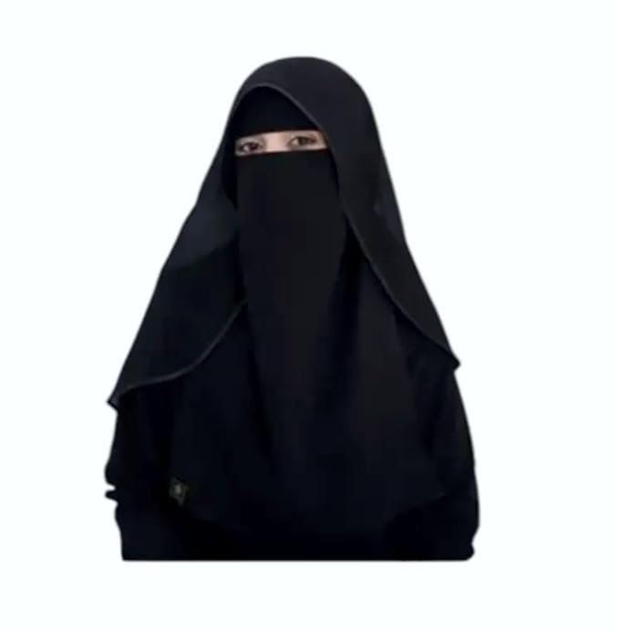 Pipin Niqab, Full Face Veil with Eye Slit, Black Colour, Niqab for ...